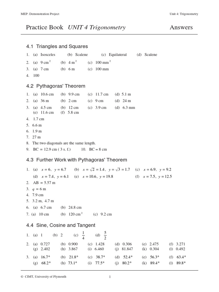 Extra Exercises Answers | PDF