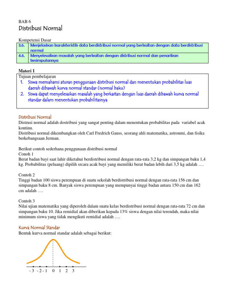 Materi 1 (Distribusi Normal) | PDF