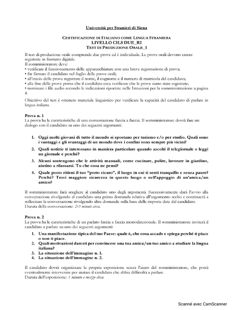 Prove Orale Cils | PDF