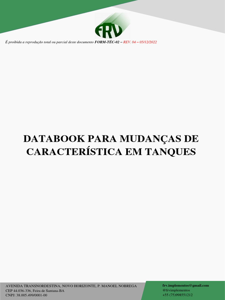 Form-téc-02 - Databook Gonçalves Transporte | PDF