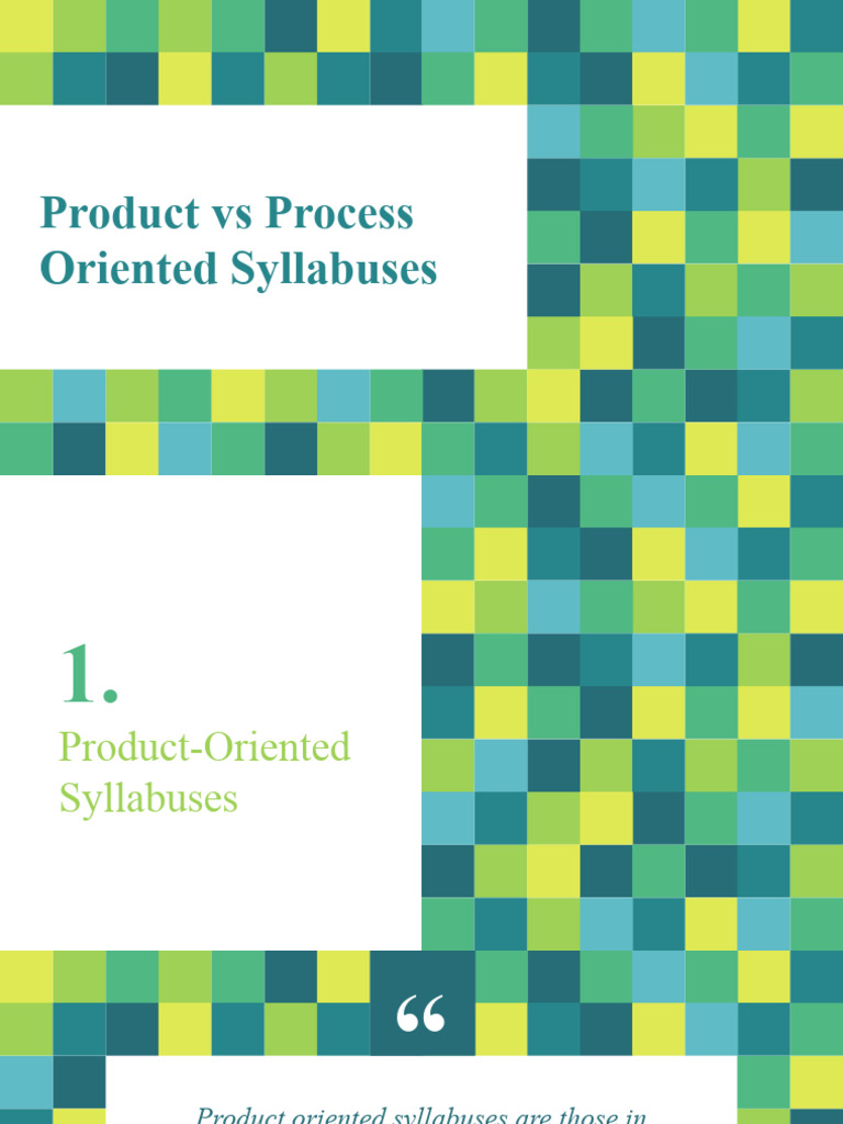 Product Vs Process Oriented Syllabus | PDF | Learning | Language Education