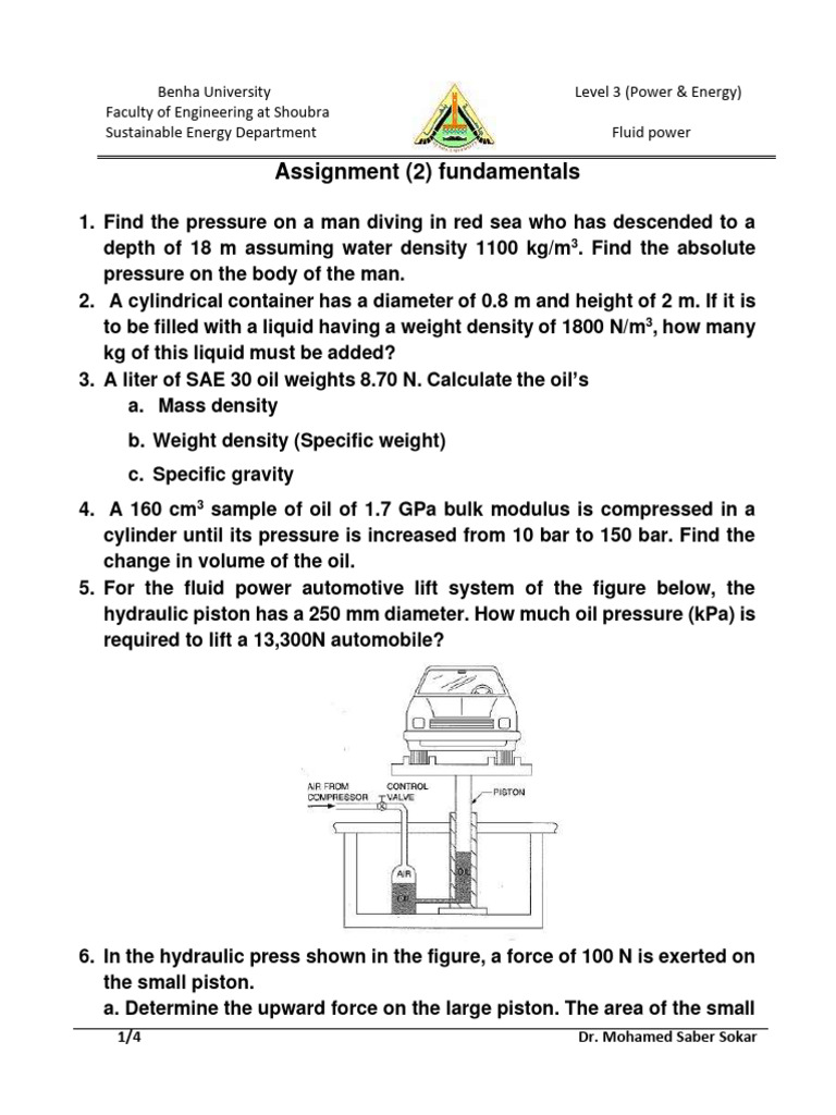 Assignemnt 02 | PDF | Pressure | Density