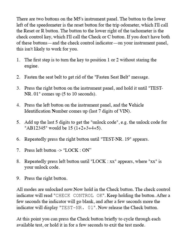 E39 M5 Secret Menu | PDF | Fuel Economy In Automobiles | Vehicles