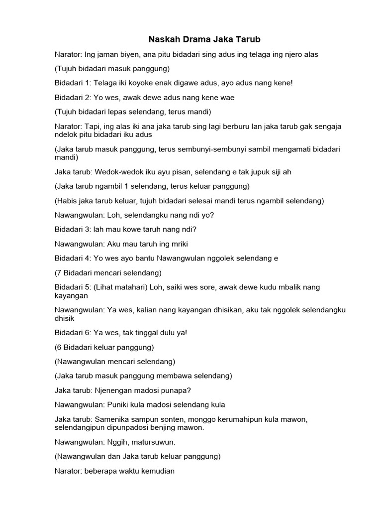 Naskah B Jawa Jaka Tarub | PDF