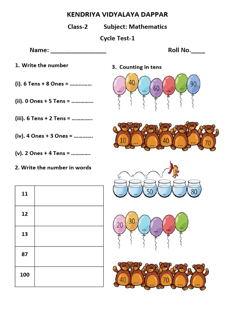 Cycle Test - 1 Maths | PDF