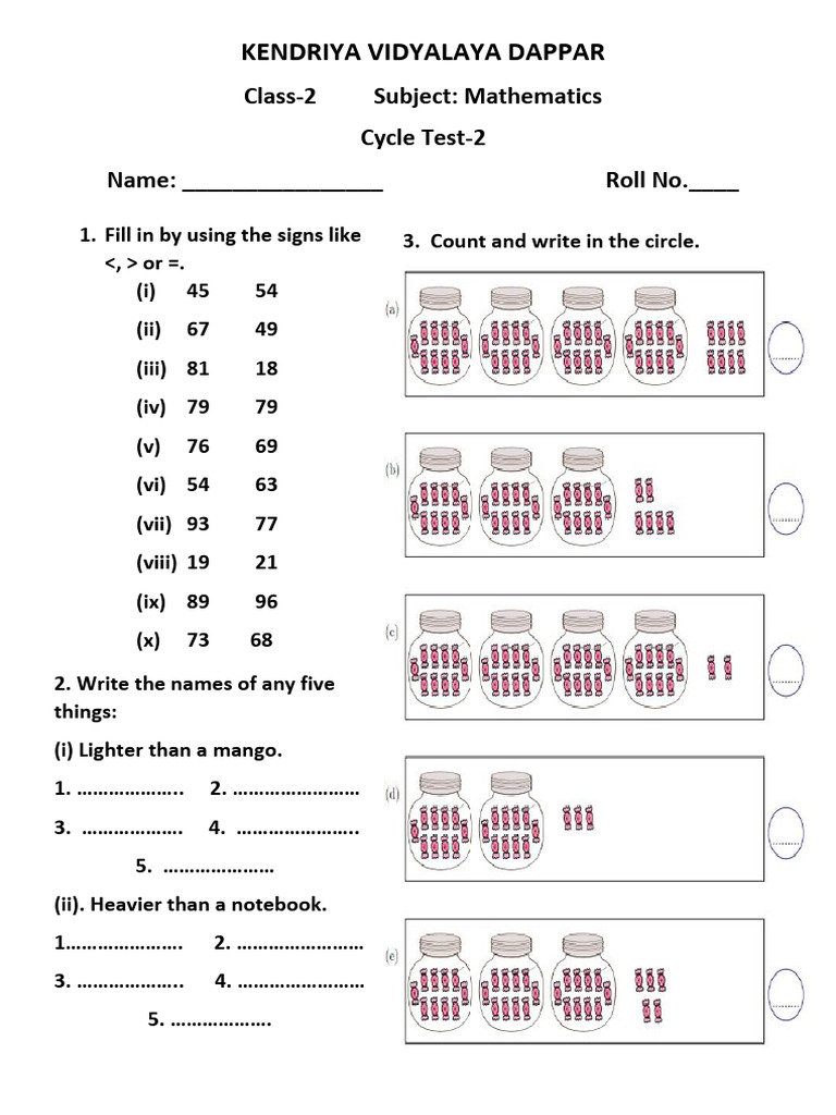 Cycle Test - 2 Maths | PDF
