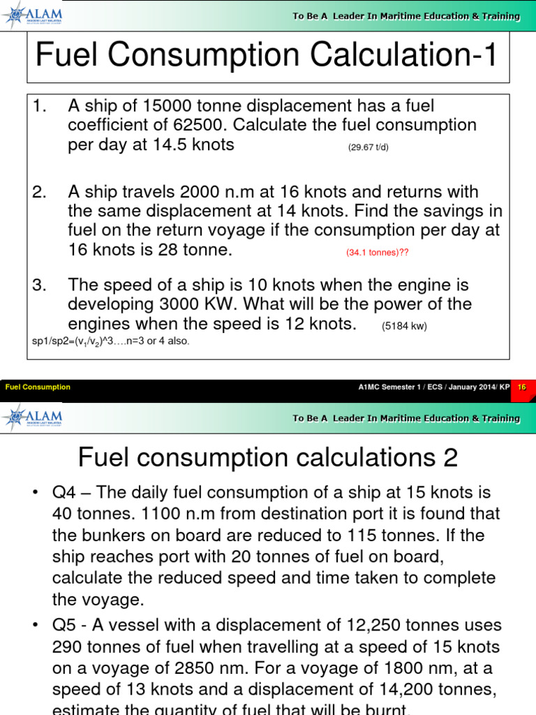 Fuel Consumption Calculation | PDF