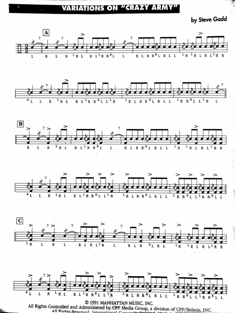 Variations on "Crazy Army" by Gadd | PDF