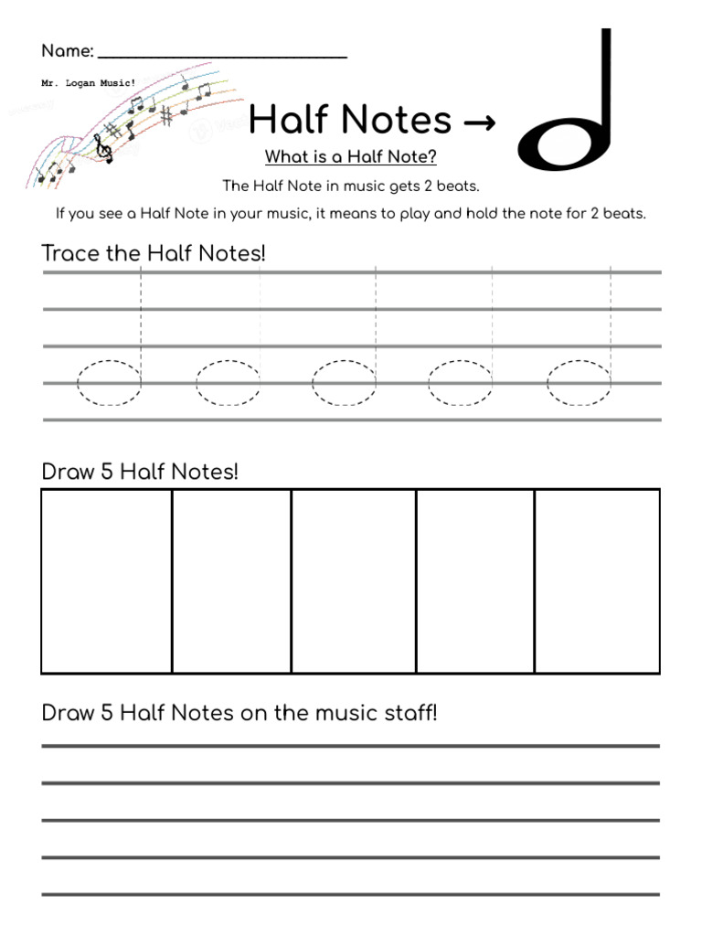 Rhythm Symbols - Half Note | PDF