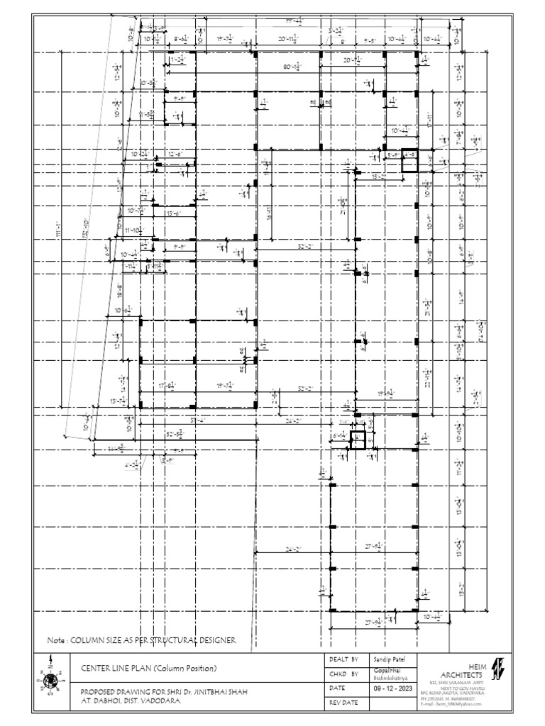 Center Line Plan (Column Position) | PDF