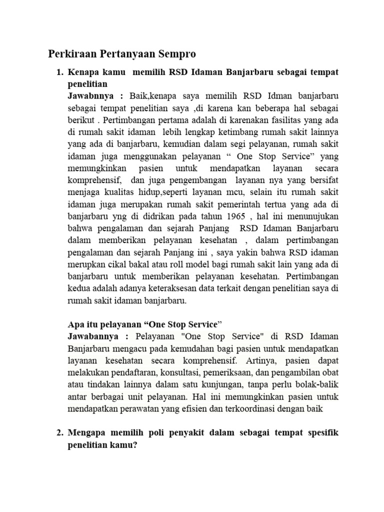 Perkiraan Pertanyaan Sempro | PDF | Sains & Matematika