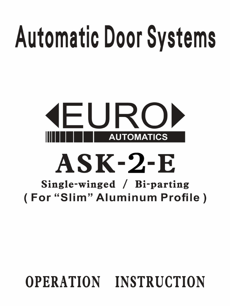 Automatic Sliding Door - Spec | PDF