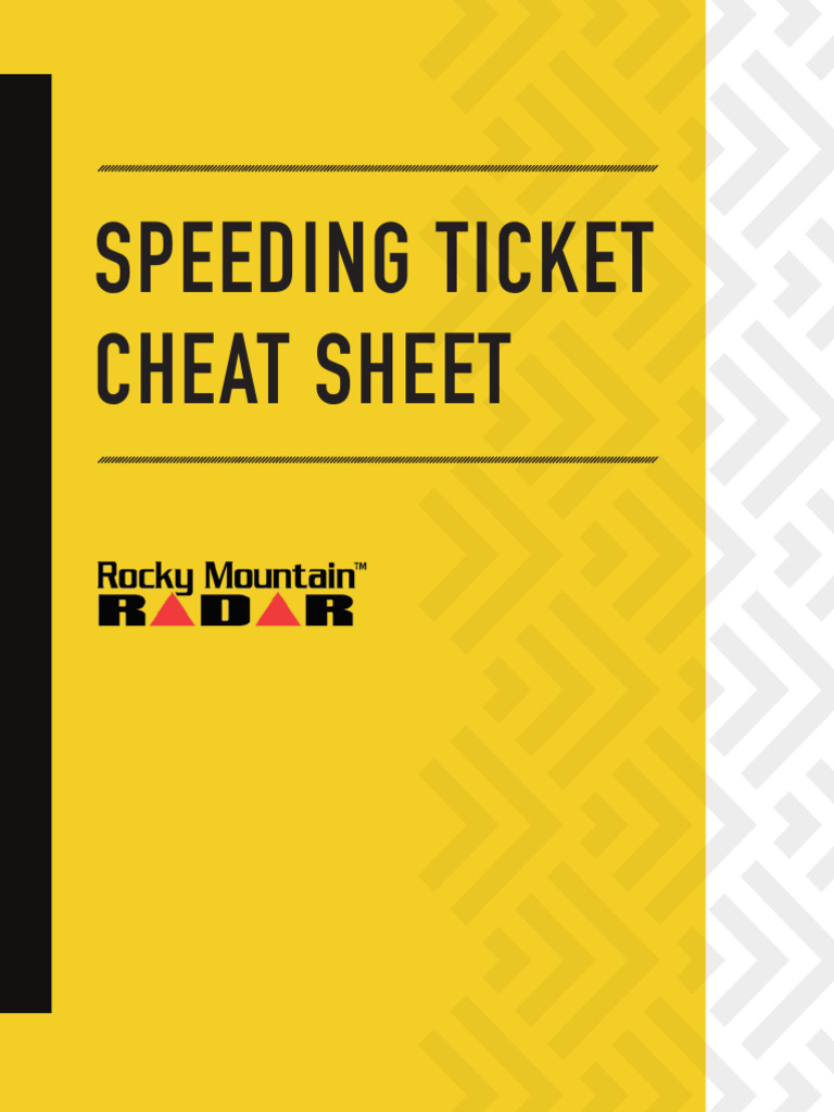 Speeding Ticket Cheat Sheet | PDF | Social Science