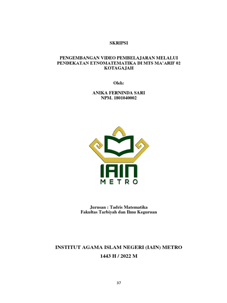 Skripsi Anika Ferninda Sari - 1801040002 - TMTK | PDF