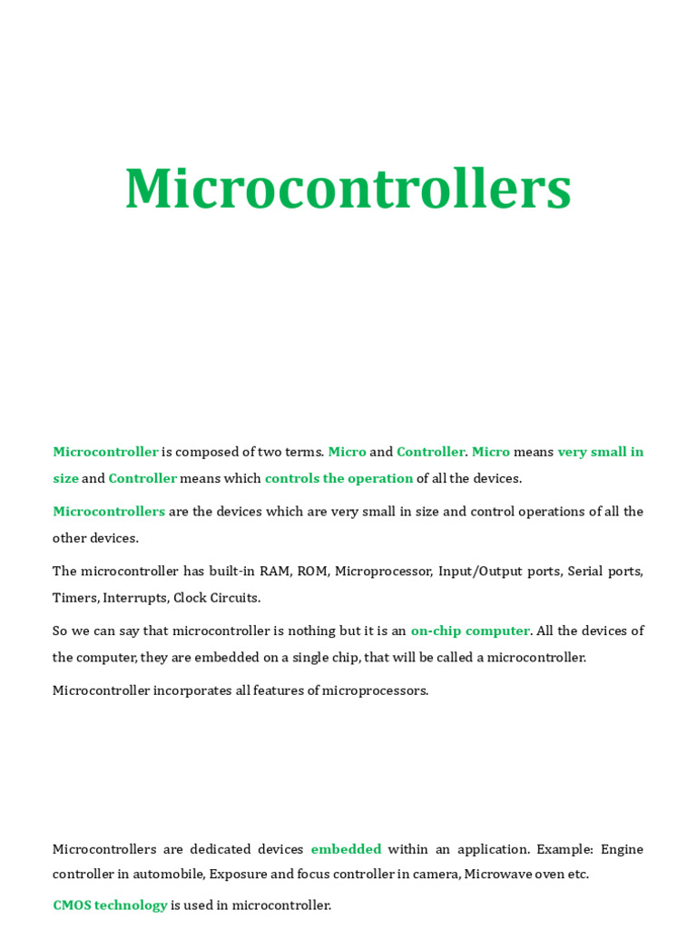 Microcontrollers | PDF