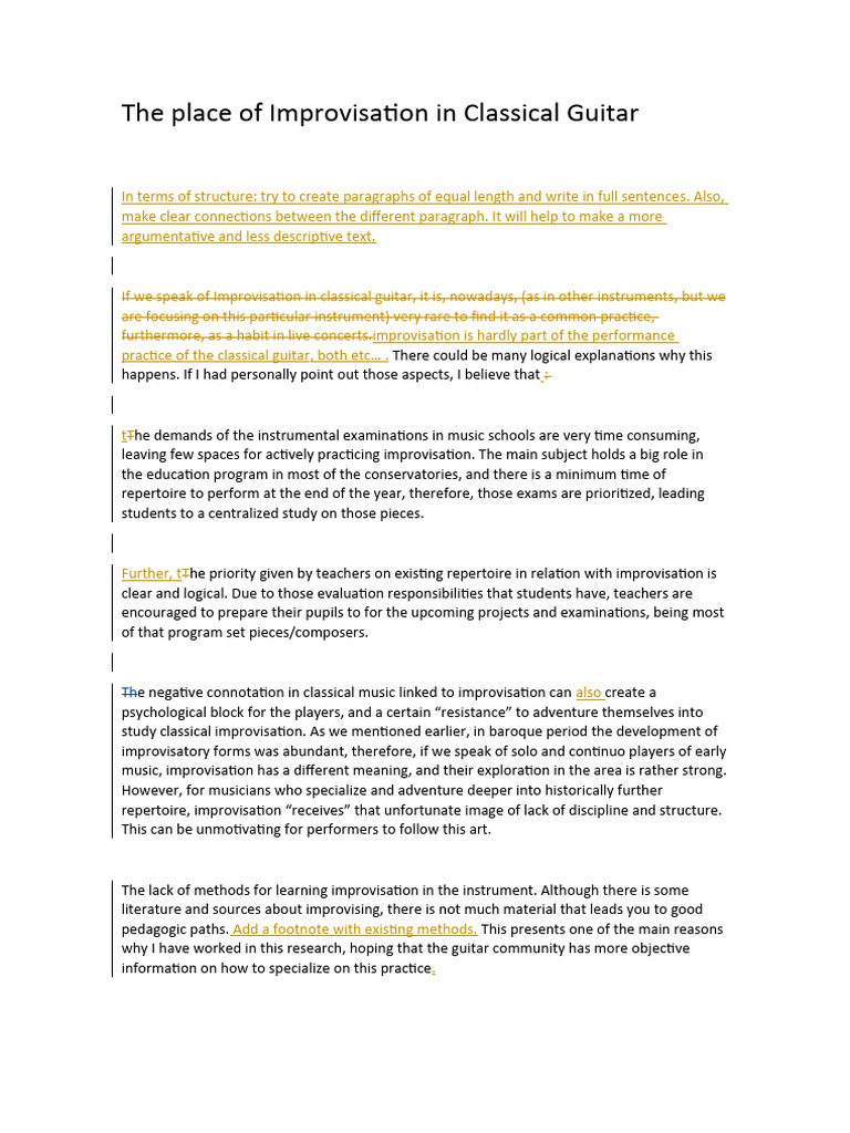 Improvisation in Classical Guitar | PDF | Classical Music | Musical Compositions