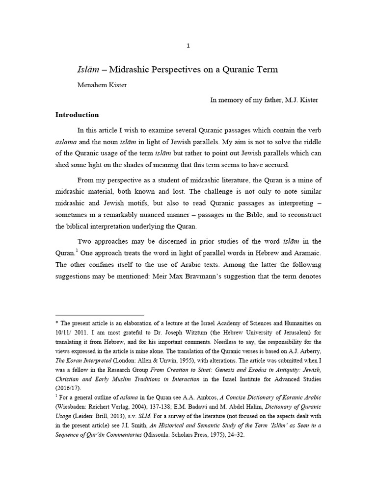 Islam Midrashic Perspectives On A Qurani | PDF