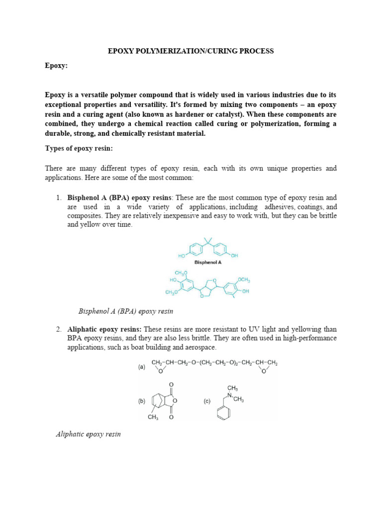 Epoxy Polymerization | PDF