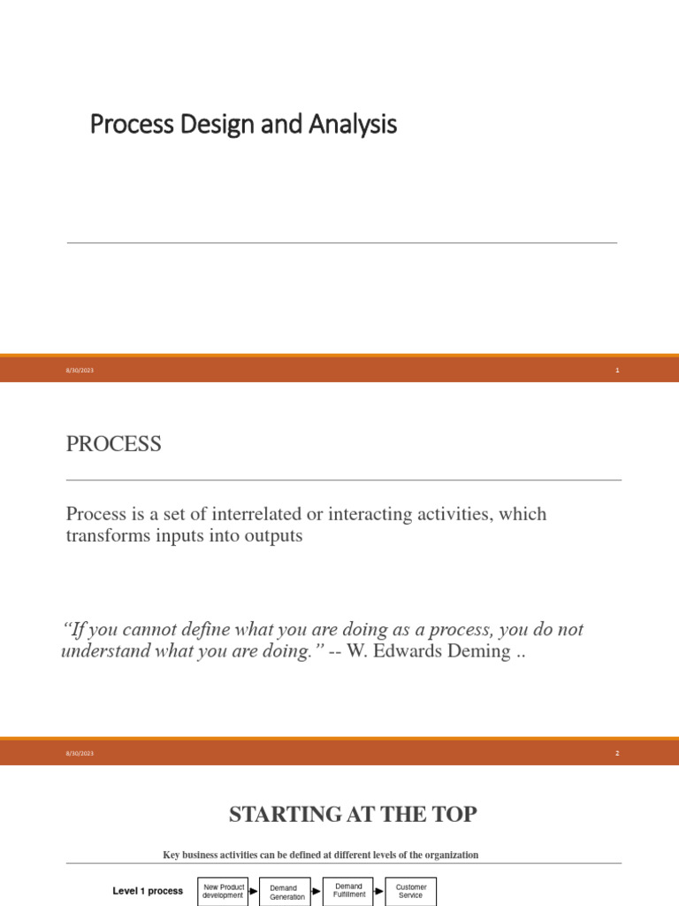 Session 3 & 4 - Process Design and Analysis & Design of Products and ...