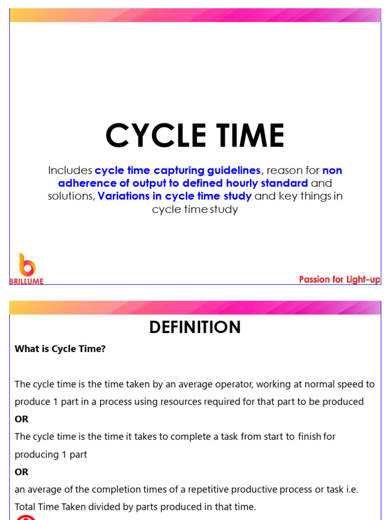 Cycle Time | PDF | Time | Machines