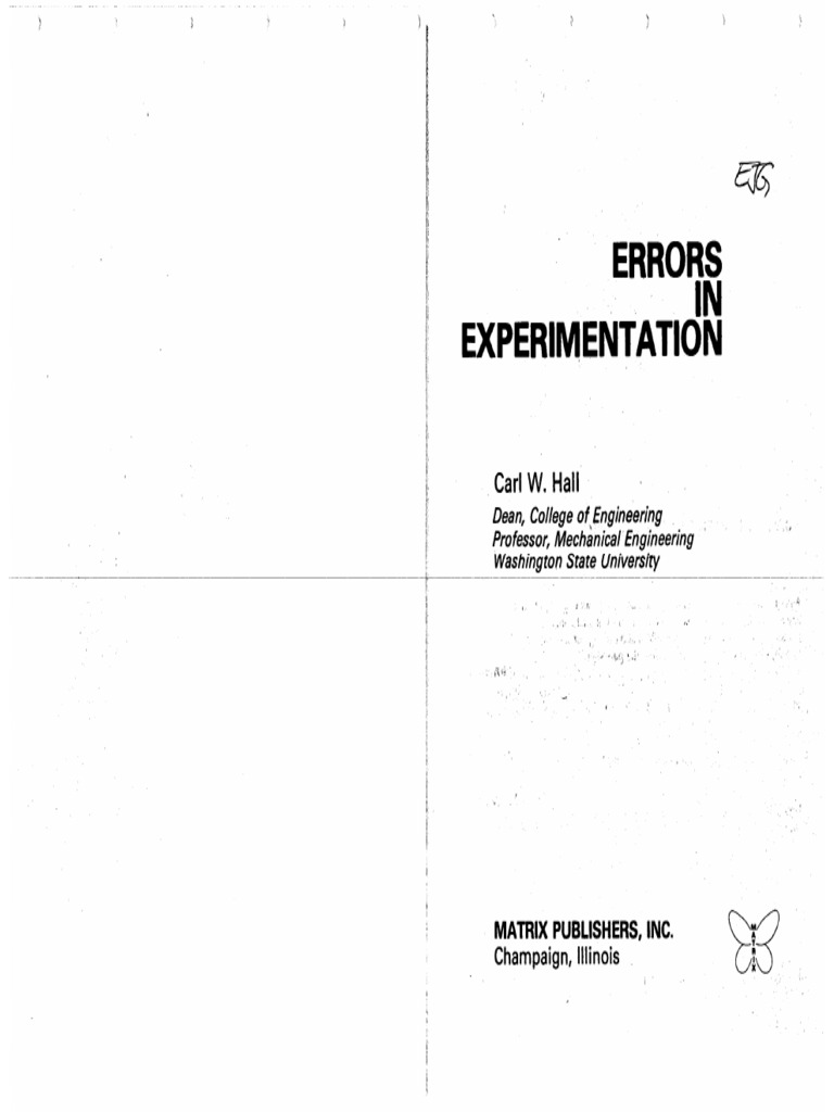 Errors in Experimentation - Carl W. Hall (1977) | PDF
