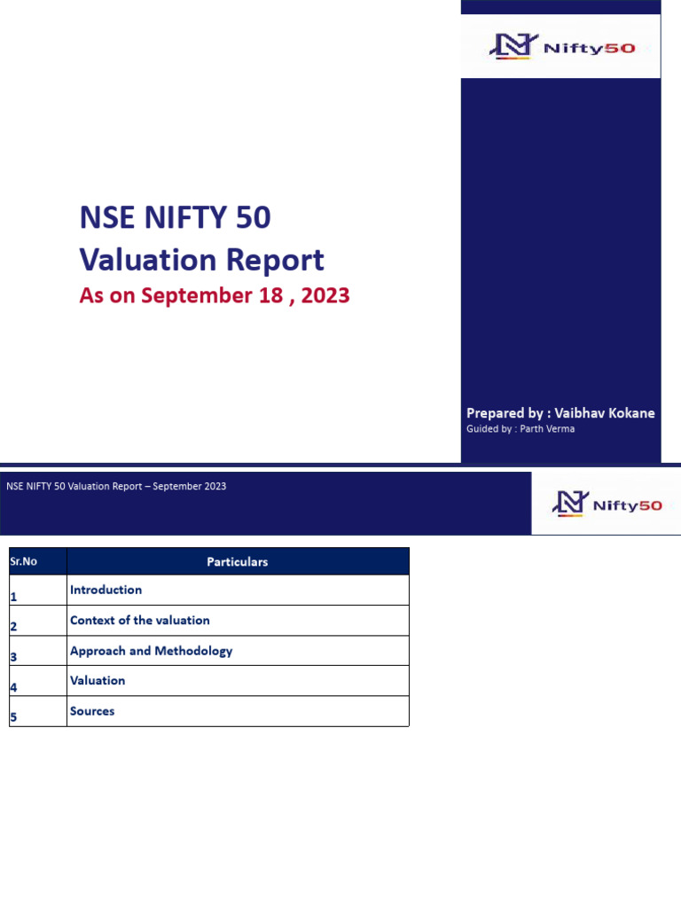 Nifty 50 Valuation Report | PDF | Valuation (Finance) | Yield (Finance)