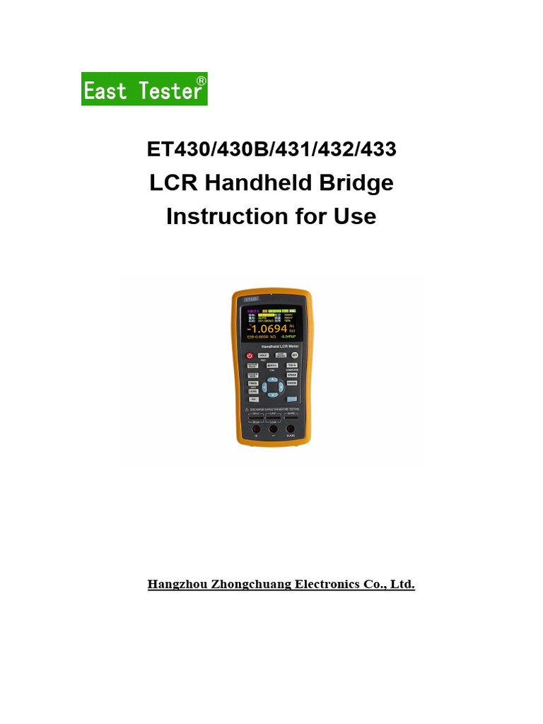 LCR Meter User Guide | PDF | Capacitor | Metrology