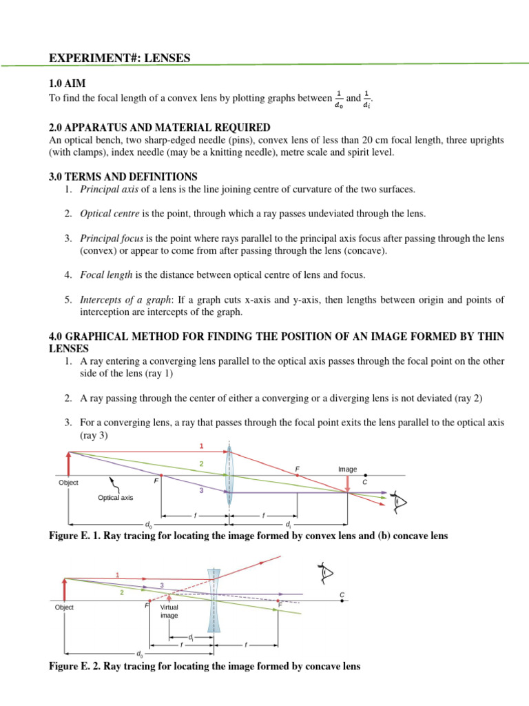 Experiment Lenses | PDF | Optics | Electrodynamics