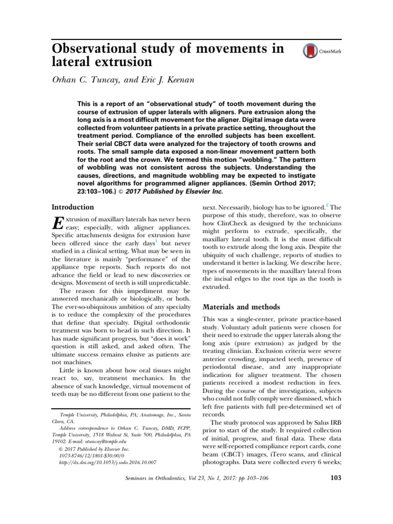 Lateral Extrusion Sem 2017 | PDF | Orthodontics | Periodontology