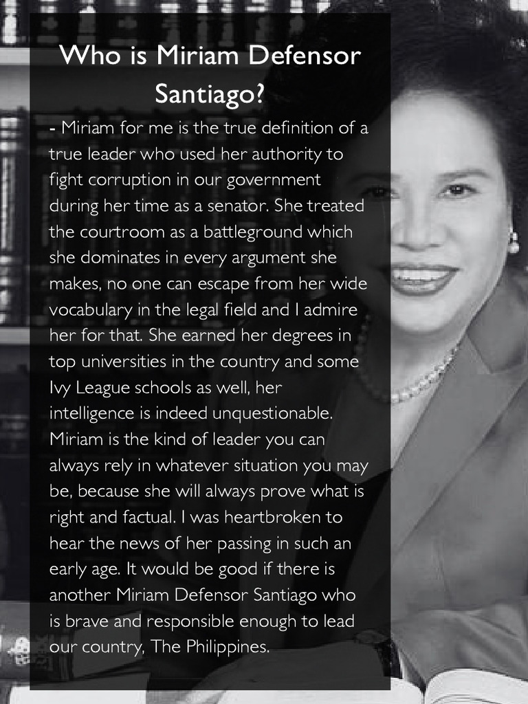 Who Is MIriam Defensor Santiago - 20231203 - 223017 - 0000 | PDF ...