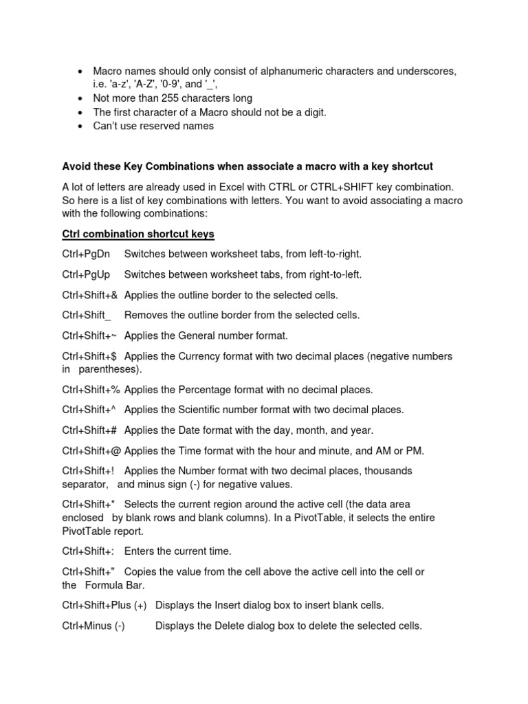 Avoid These Key Combinations | PDF | Keyboard Shortcut | Computing