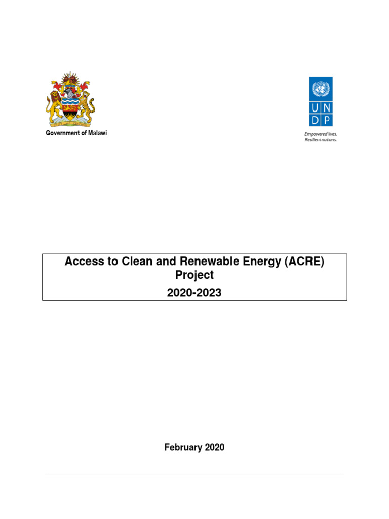 Malawi Clean Energy Access Project | PDF | Renewable Energy | Electrical Grid