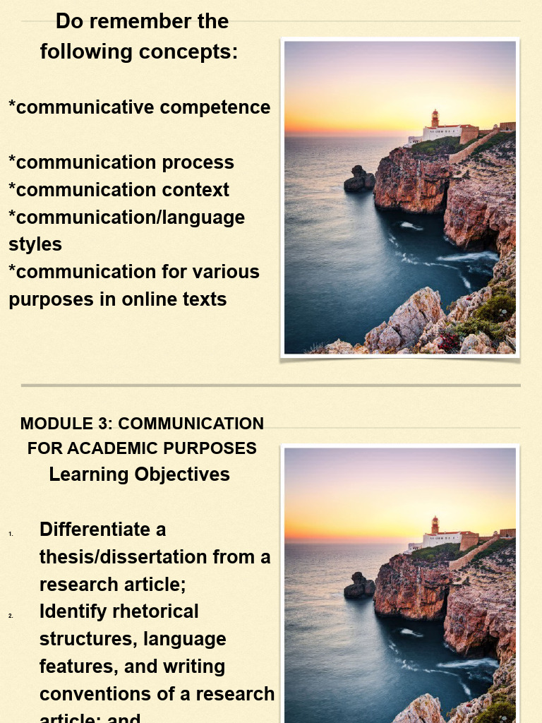 Communication For Academic Purposes-1 | PDF