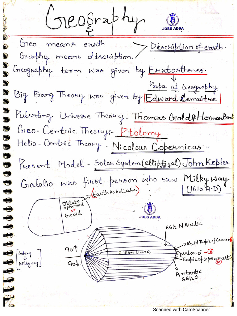 Geography Handwritten Notes With Special Reference To JK | PDF