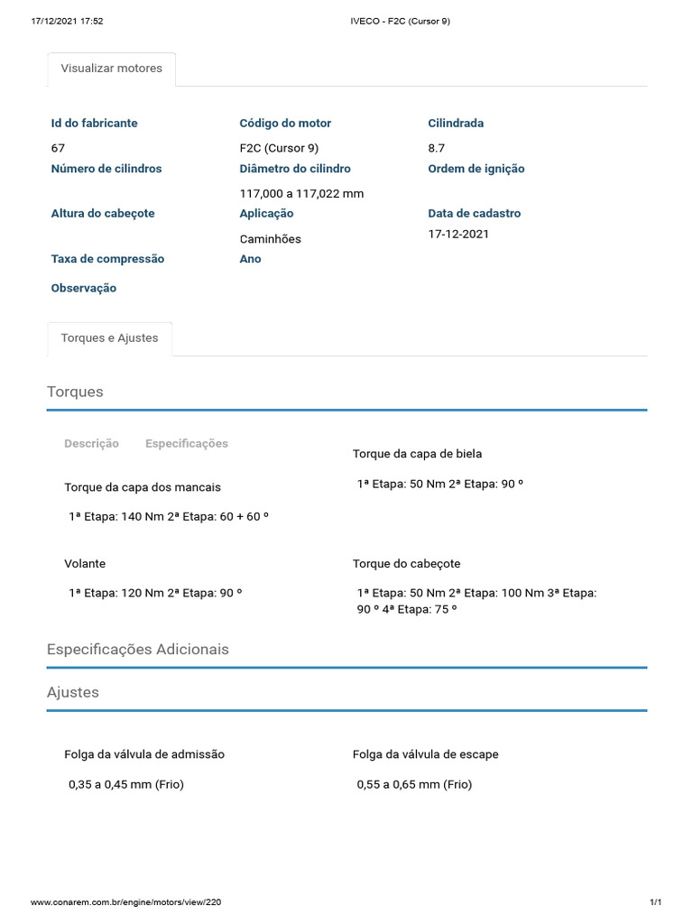 IVECO - F2C (Cursor 9) .pdf67TORQUES | PDF | Tecnologia e Engenharia