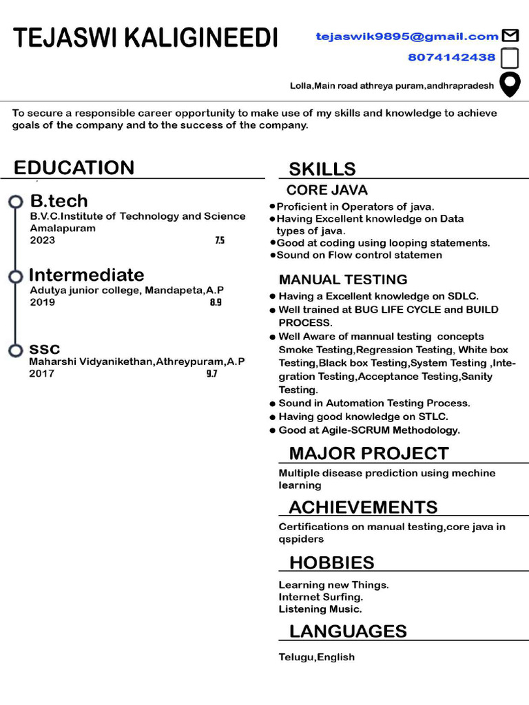 Teju Resume NEW | PDF