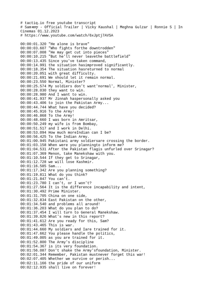 "Bahadur Trailer Transcript" | PDF | Sports & Recreation