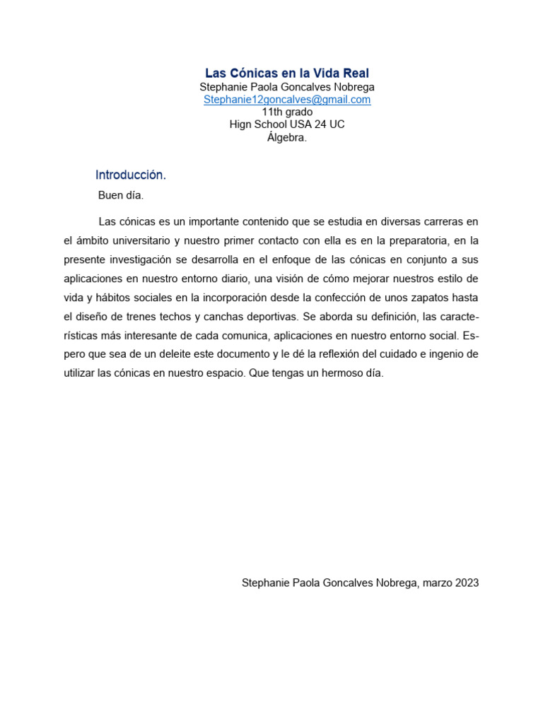 Algebra-11th-24UC-Proyecto #1 Conicas en La Vida Real Stephanie Paola ...