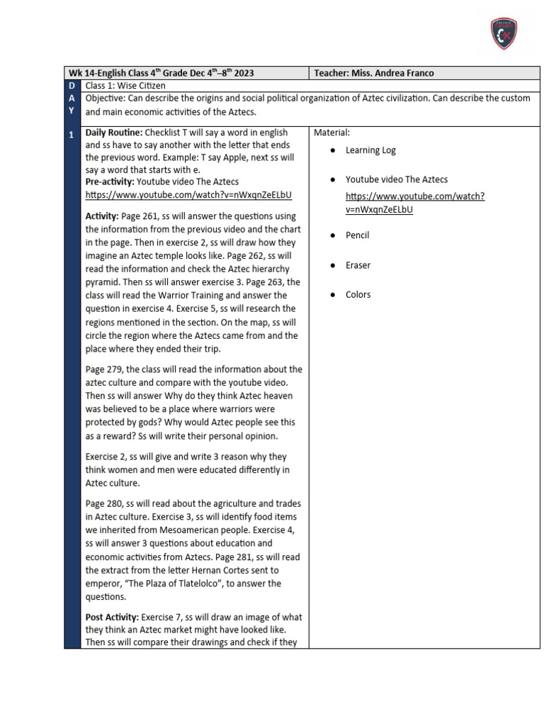 WK14 4ab Dec 4-8 | PDF | Adverb | Books