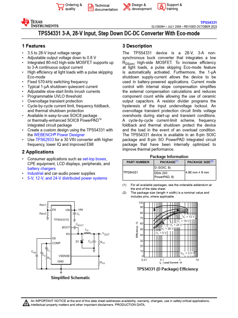Tps 54331 | PDF | Electrostatic Discharge | Physical Quantities