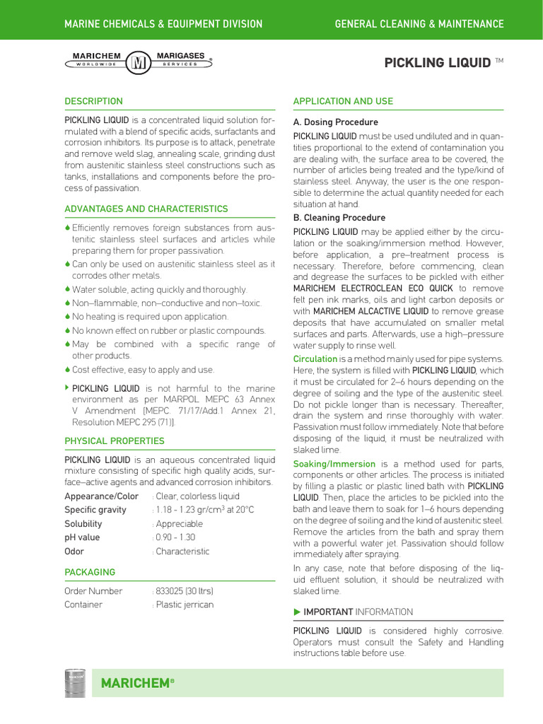 pickling-liquid | PDF | Stainless Steel | Corrosion