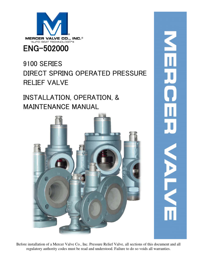 9100 Series IOM Manual | PDF | Valve | Leak