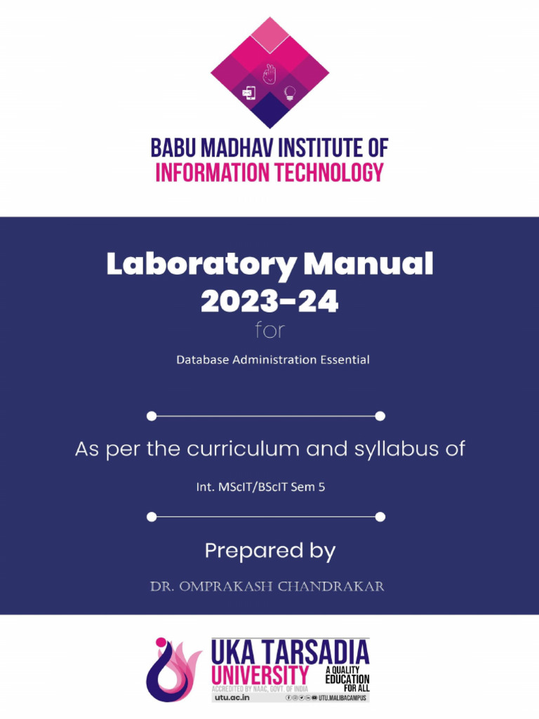 Lab - Manual Dbe 2023-24 Final | PDF | Sql | Databases