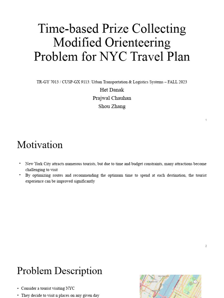 Time Based Prize Collecting Modified Orienteering Problem For Nyc Travel Plan Download Free