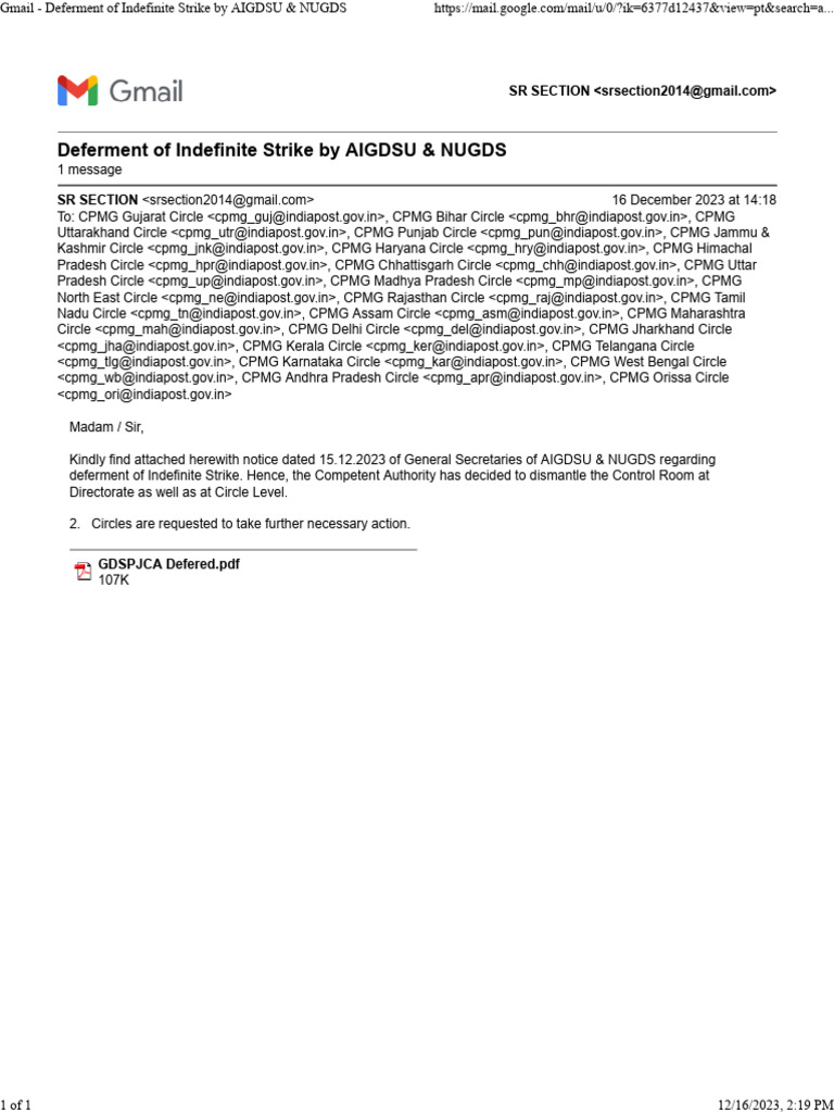 Dismantle Mail To Circles | PDF