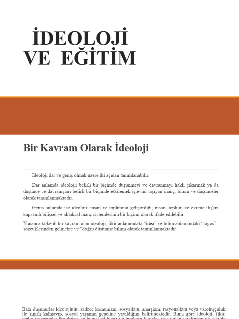 Ders.10.. Ideoloji Ve e Itim | PDF
