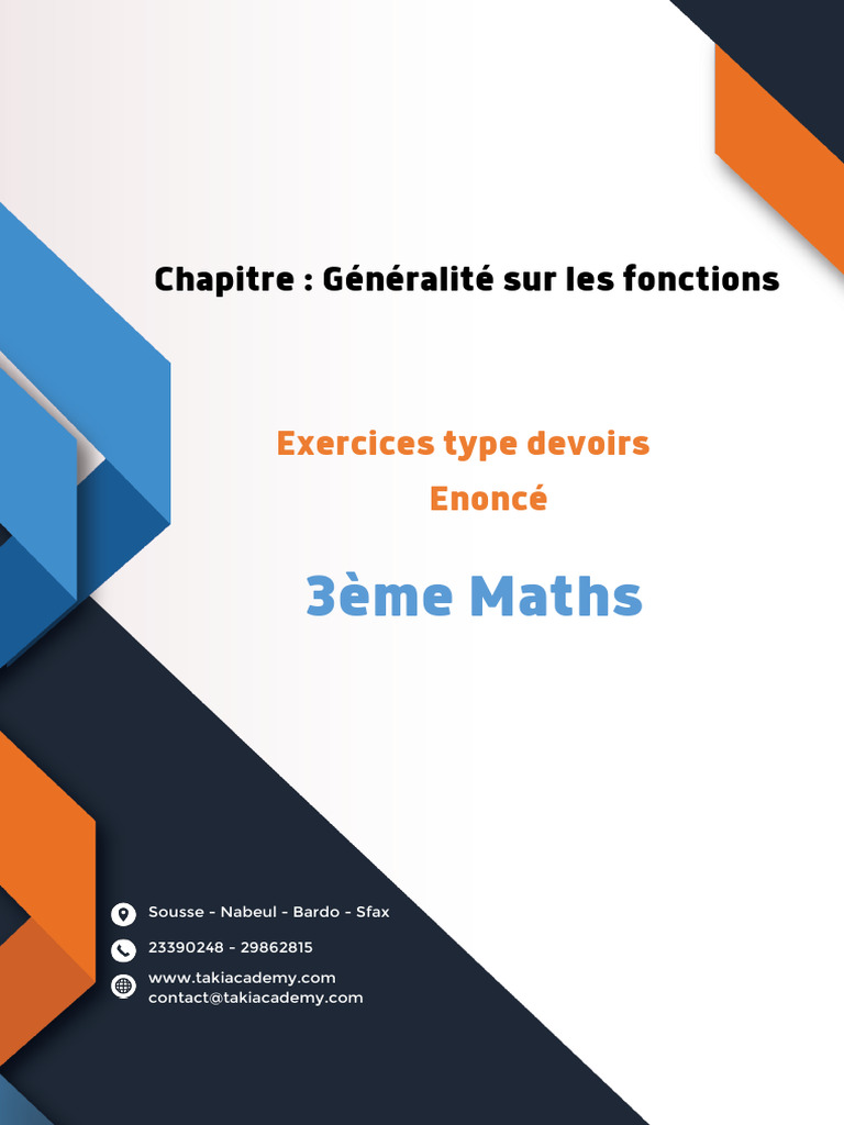 3ème Maths: Chapitre: Généralité Sur Les Fonctions | PDF