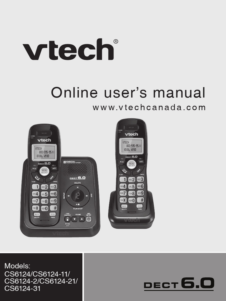 Vtech Vtech Cordless Telephone cs6124 Users Manual 392372 | PDF ...