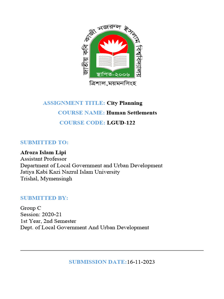 LIPI Mam Assignment 2nd Semester | PDF | Urban Planning | Sustainability