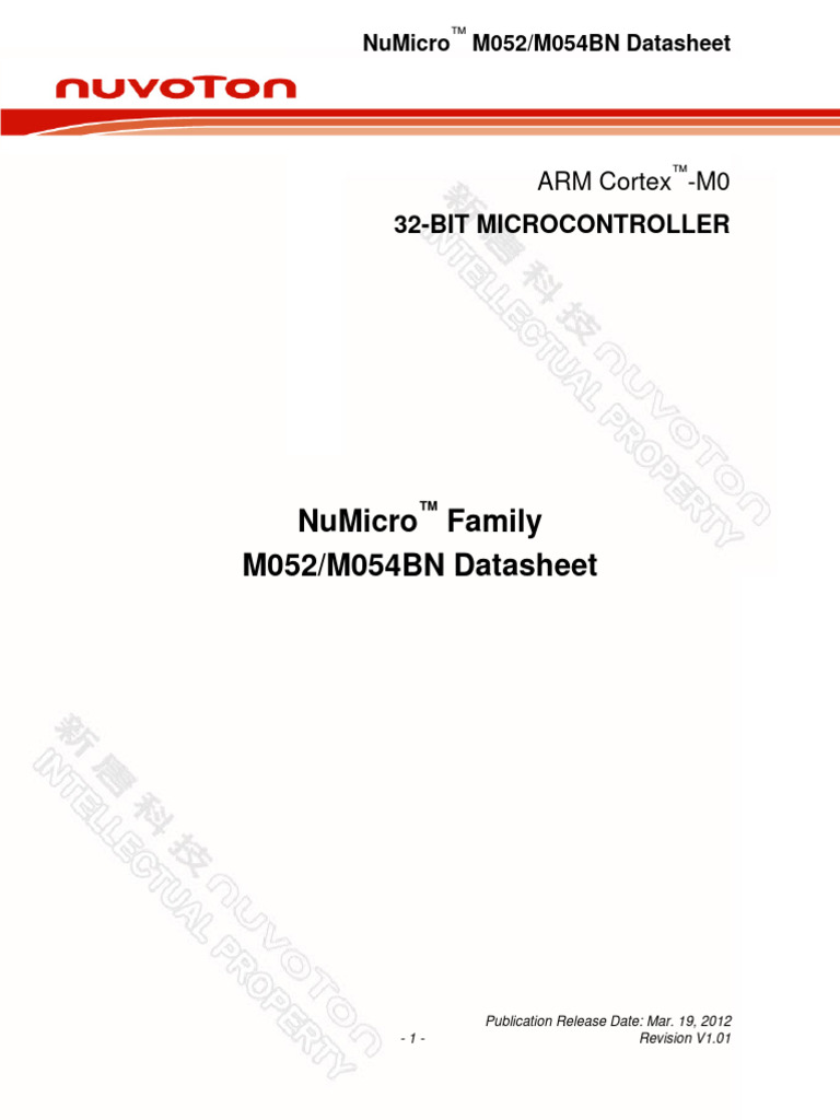 Nuvoton M052LBN Datasheet | PDF | Computer Science | Computer Engineering